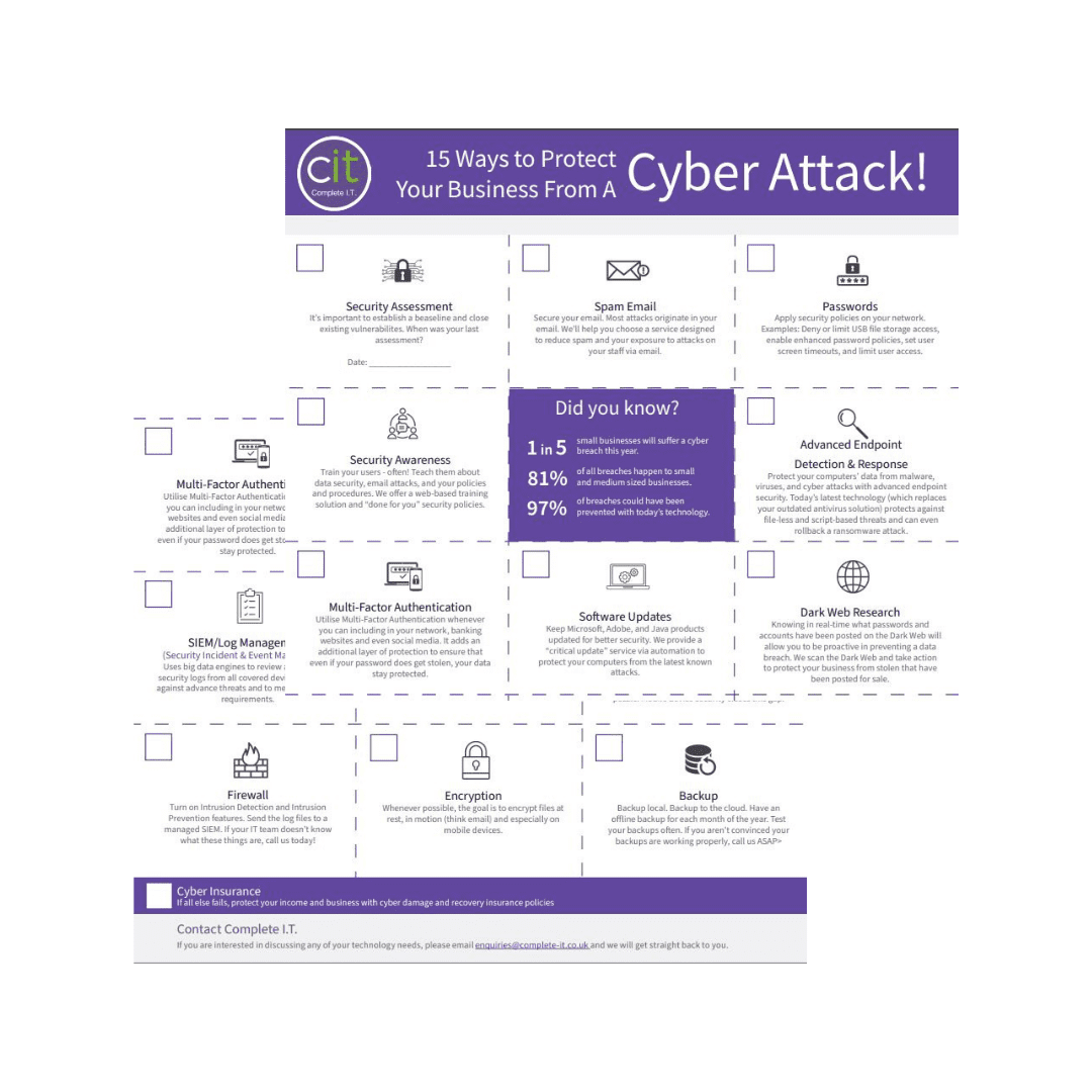 15 Ways to Protect Your Business From a Cyber Attack - Complete IT